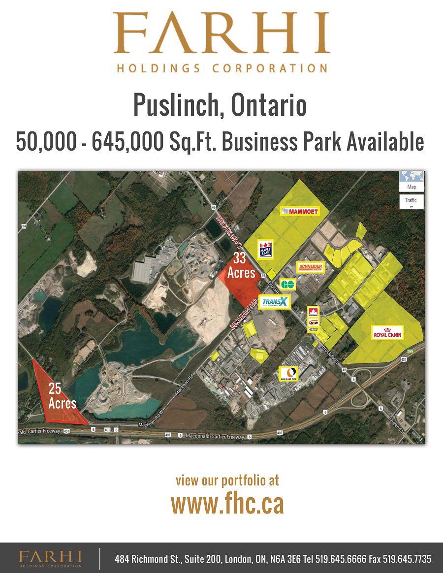McLean Road at Brock Road, Puslinch – Farhi Holdings Corporation